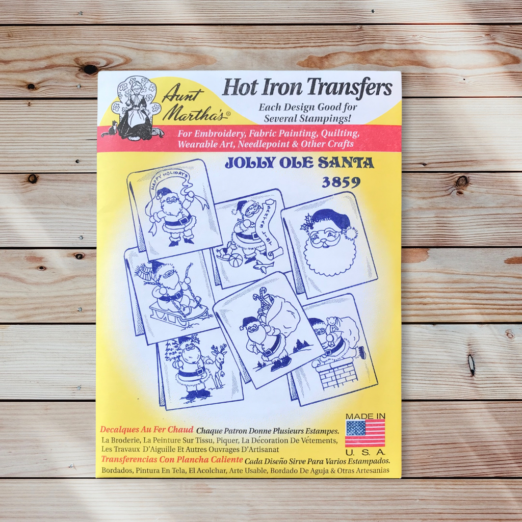Jolly Ole Santa #3859 Vintage Embroidery Iron-on Transfer Pattern Aunt – Crossed Hearts ...