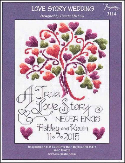 Love Story Wedding Cross Stitch Pattern | Crossed Hearts Needlework ...