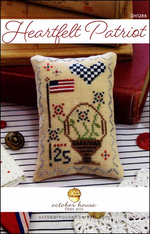 Heartfelt Patriot Cross Stitch Pattern by October House Fiber Arts ...