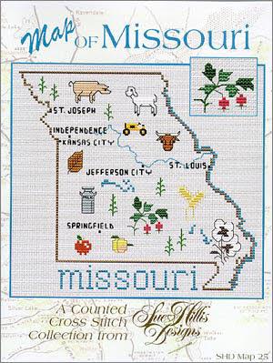 Map Of Missouri Cross Stitch Pattern by Sue Hillis Designs – Crossed ...