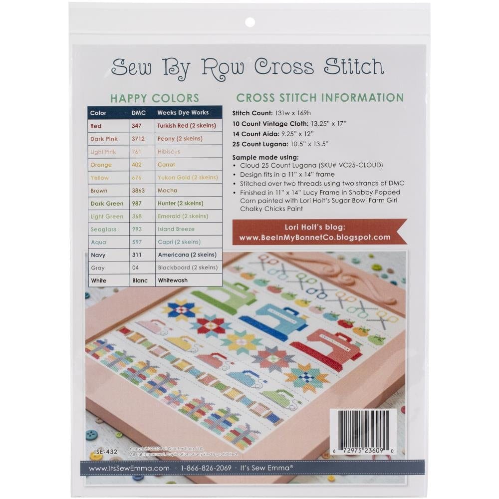 Sew by Row Cross Stitch Pattern by It's Sew Emma – Crossed Hearts ...