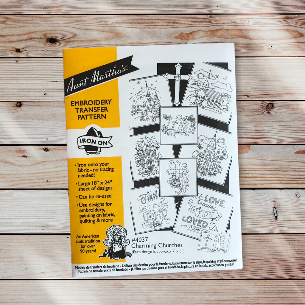 Charming Churches #4037 Vintage Embroidery Iron-On Transfer Pattern by ...